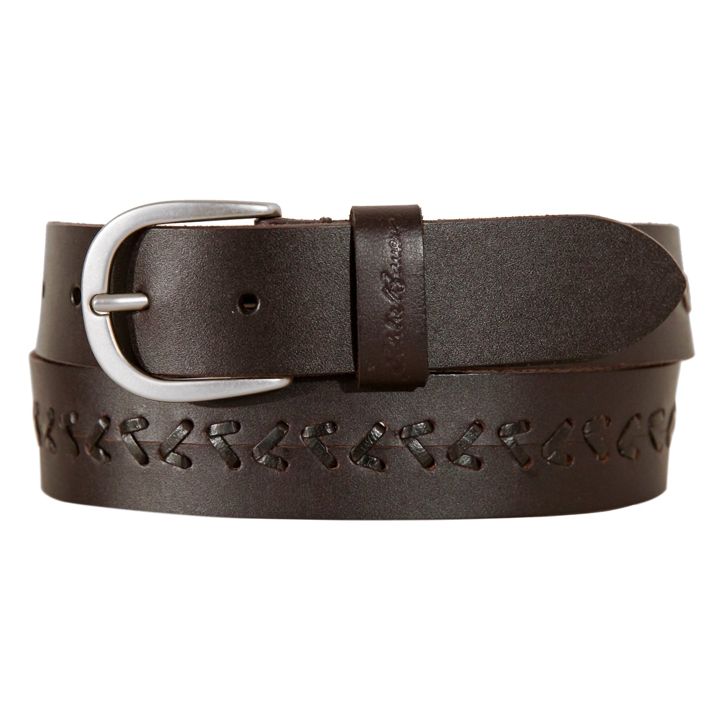 Eddie Bauer Center Lacing Detailed Leather Belt